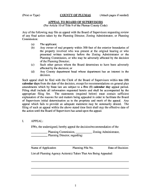 Fillable Online PLANNING - APPEAL FORM.doc Fax Email Print - pdfFiller