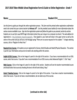 Fillable Online 2017-2018 Tilden Middle School Registration Form & Guide to Online ... Fax Email ...
