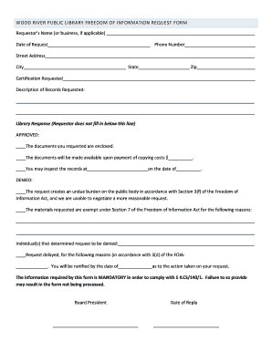 Fillable Online FOIA Request Form - Wood River Public Library Fax Email ...