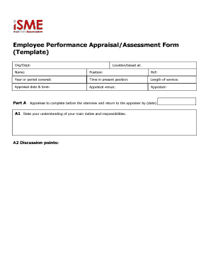 Fillable Online performance appraisal form template - ISME Fax Email Print - pdfFiller