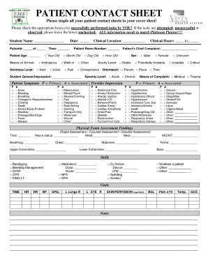 Fillable Online PATIENT CONTACT SHEET Fax Email Print - pdfFiller