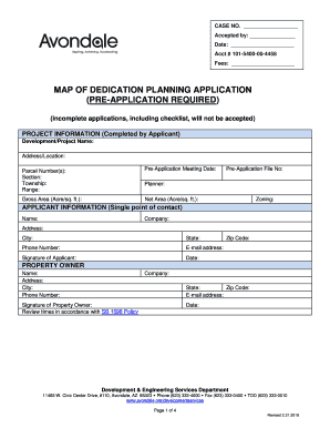 Fillable Online MAP OF DEDICATION PLANNING APPLICATION Fax Email Print ...