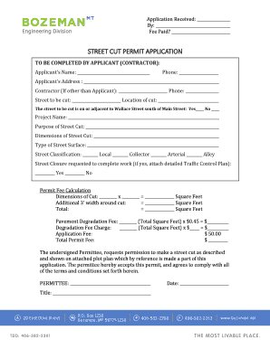 Fillable Online Street Cut Permit Application Fax Email Print - pdfFiller