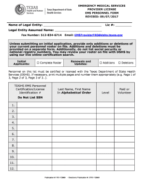 Fillable Online EMS PERSONNEL FORM Fax Email Print - pdfFiller