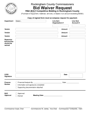 Fillable Online Bid Waiver Request Fax Email Print - pdfFiller