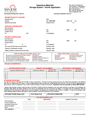 Fillable Online Hazardous Materials Storage System Permit Application ...
