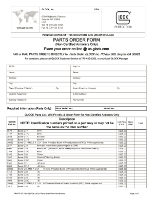 Fillable Online Parts order form (Non-armorer) Fax Email Print - pdfFiller