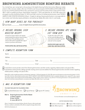 Fillable Online BROWNING AMMUNITION RIMFIRE REBATE Fax Email Print ...