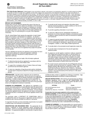 Fillable Online AC 8050-1, Aircraft Registration Application Fax Email ...