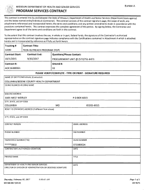 Fillable Online PROGRAM SERVICES CONTRACT Fax Email Print - pdfFiller