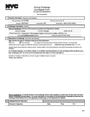 Fillable Online Zoning Challenge and Appeal Form Fax Email Print - pdfFiller