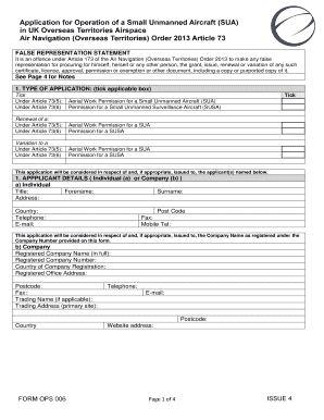 Fillable Online Application for Operation of a SUA in UK OT Airspace ...