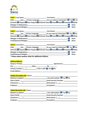 Fillable Online Siena Pediatrics Fax Email Print - pdfFiller