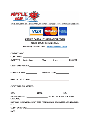 Fillable Online APPLE ICE CREDIT CARD FORM Fax Email Print - pdfFiller