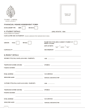 Fillable Online FINANCIAL MEANS ASSESSMENT FORM Fax Email Print - pdfFiller