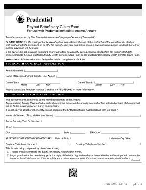 Fillable Online Payout Beneficiary Claim Form Fax Email Print - pdfFiller