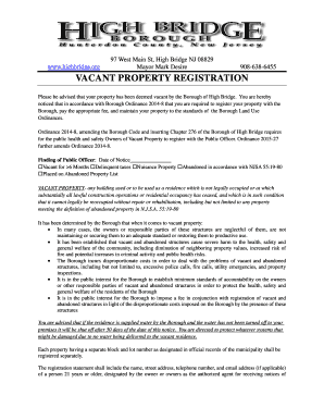Fillable Online Vacant Property Registration Application - BLANK ver 2 ...