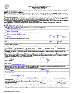 Fillable Online environmentalrecords colorado X-Ray Facility Form R-4 ...