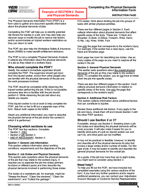 Fillable Online EXAMPLE OF SECTION 2 DUTIES AND PHYSICAL DEMANDS ...