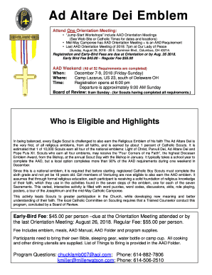 Fillable Online Ad Altare Dei Emblem Fax Email Print - pdfFiller