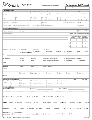 Fillable Online Ambulance Call Report Fax Email Print - pdfFiller