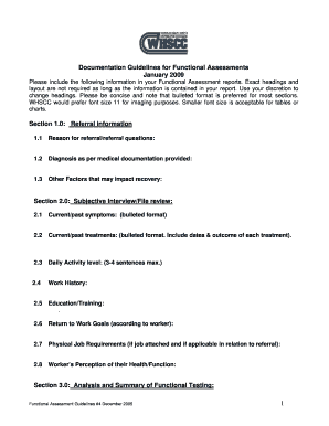 Fillable Online Functional Assessment Guidelines - WorkplaceNL Fax ...