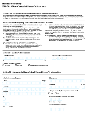 Fillable Online NONCUSTODIAL PARENT'S STATEMENT Fax Email Print - pdfFiller