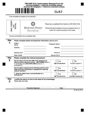 Fillable Online TRICARE Prior Authorization Request Form for ... Fax ...
