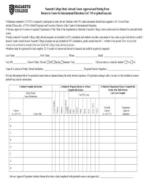 Fillable Online www2 naz Study Abroad Transfer Course Approval and Posting Form Fax Email Print ...