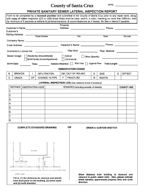 Fillable Online PRIVATE SEWER LATERAL INSPECTION FORM Fax Email Print ...