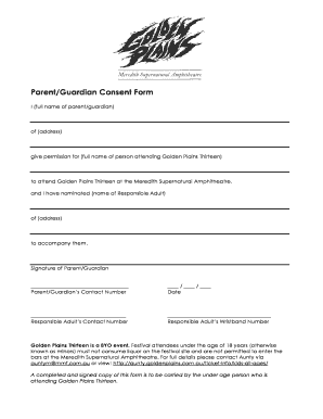Fillable Online Parent/Guardian Consent Form - Meredith Fax Email Print ...