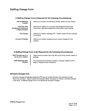 Fillable Online Staffing Change Form Fax Email Print - pdfFiller
