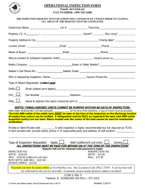 Fillable Online OPERATIONAL INSPECTION REQUEST FORM Fax Email Print ...