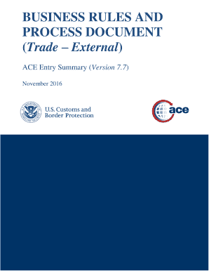 Fillable Online ACE Entry Summary Business Process. ACE Entry Summary ...