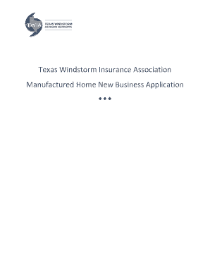 Fillable Online Texas Windstorm Insurance Association Manufactured Home ...