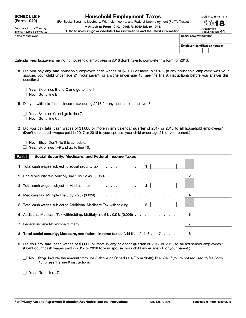 2018 Form 1040 Schedule 2 Fill Online Printable Fillable Blank