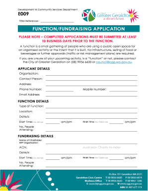 Fillable Online Function-Fundraising Application Form. Function ...