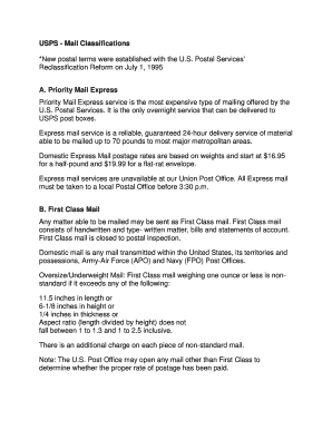 Fillable Online USPS - Mail Classifications Fax Email Print - pdfFiller