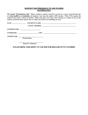 Fillable Online PTA Forms.doc Fax Email Print - pdfFiller