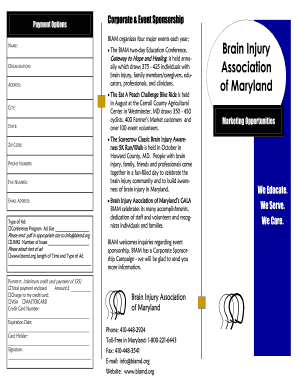 Fillable Online advertising brochure - the Brain Injury Association of ...