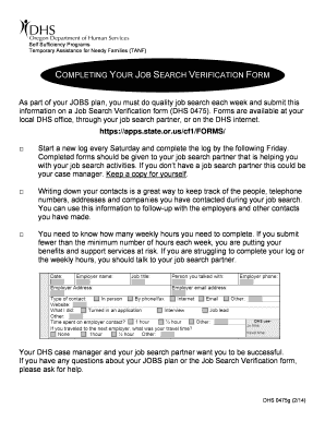 Fillable Online COMPLETING YOUR JOB SEARCH VERIFICATION FORM Fax Email ...