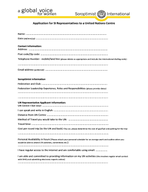 Fillable Online Application form - Soroptimist International Fax Email ...