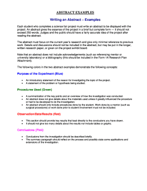 Fillable Online Writing an Abstract Examples Fax Email Print - pdfFiller