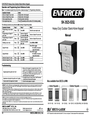 Fillable Online ENFORCER Heavy-Duty Outdoor Stand-Alone Keypad Fax ...