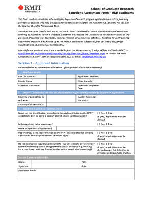 Fillable Online Sanctions Assessment Form- HDR applicants - RMIT ...
