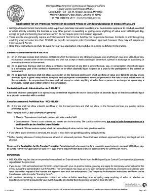 Fillable Online Michigan Liquor Control Commission rules require on ...