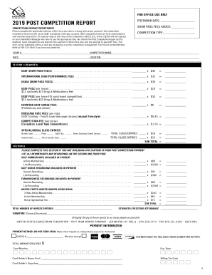 Fillable Online 2019 POST COMPETITION REPORT Fax Email Print - pdfFiller