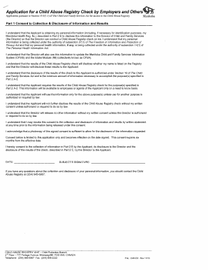 Fillable Online Application for a Child Abuse Registry Check by ...