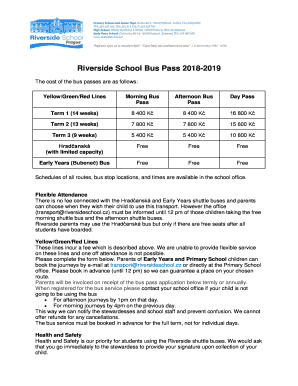 Fillable Online Riverside School Bus Pass 2018-2019 - Riverside ...
