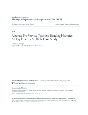 Fillable Online Aliterate Pre-Service Teachers' Reading Histories: An ...